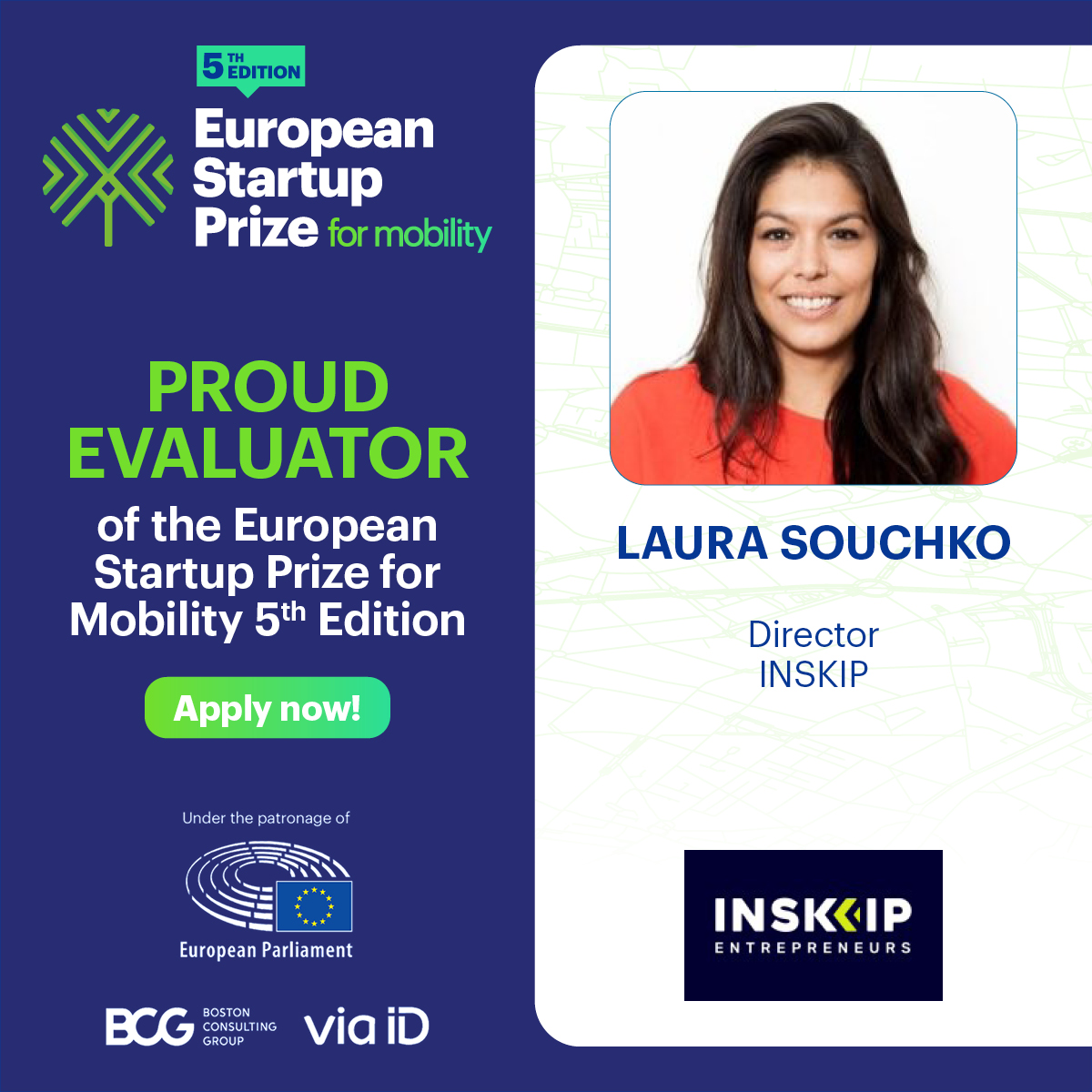 Laura Souchko, Director at INSKIP, is announced as an evaluator of the 5th edition of the ...